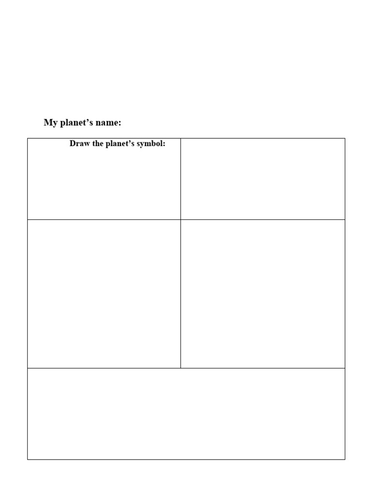 Grade 3 Imaginary Planet Project | PDF | Science & Mathematics
