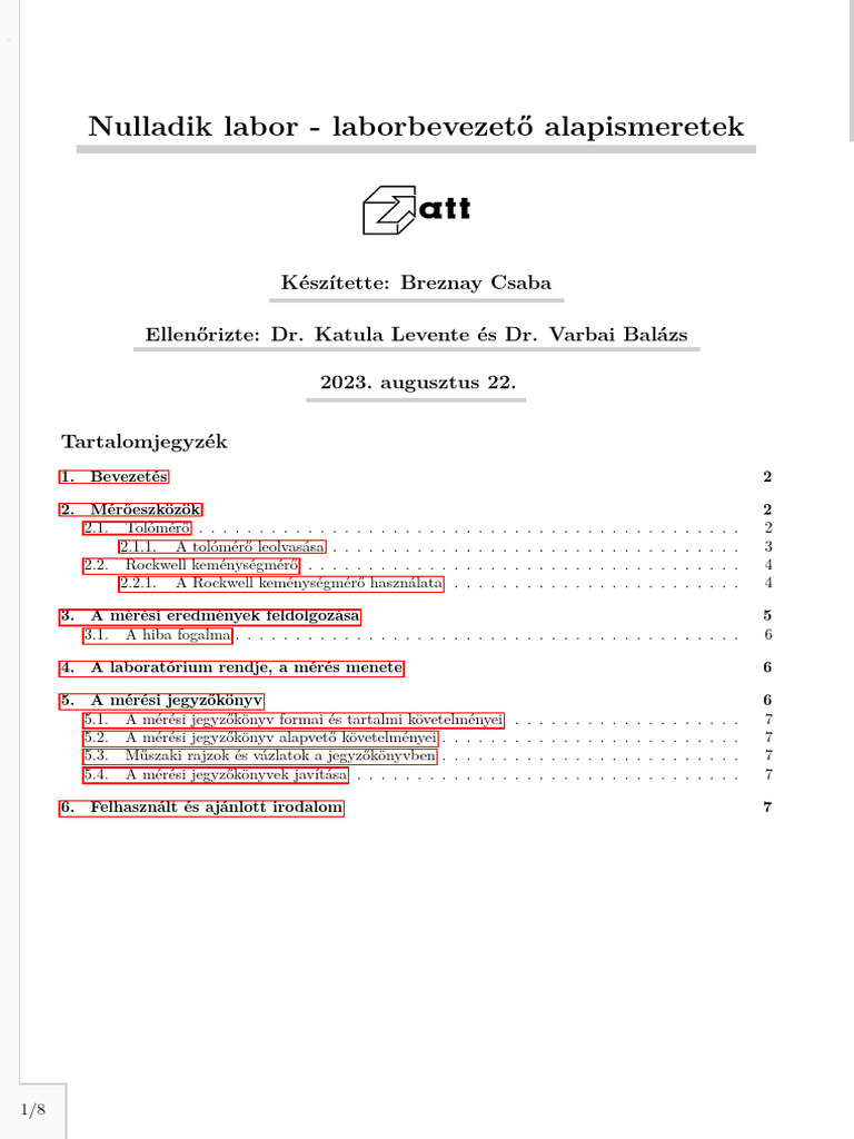 Att Bevezeto Sillabusz | PDF
