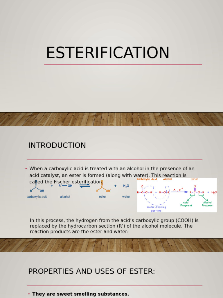 Esterification | PDF | Ester | Acetic Acid