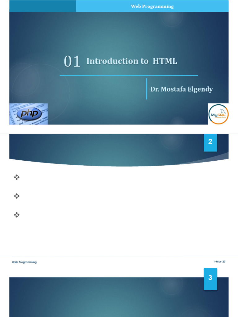 01-Introduction To HTML | PDF | Html | Html Element