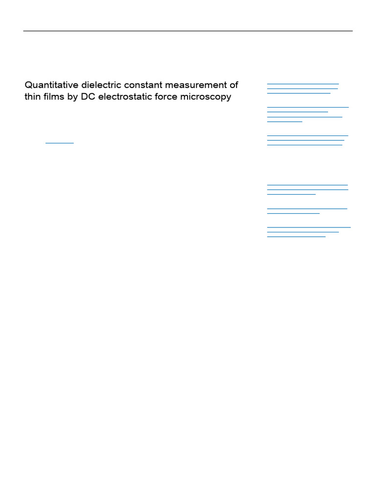 Dielectric Constant Measurement Method | PDF | Capacitance | Microscope