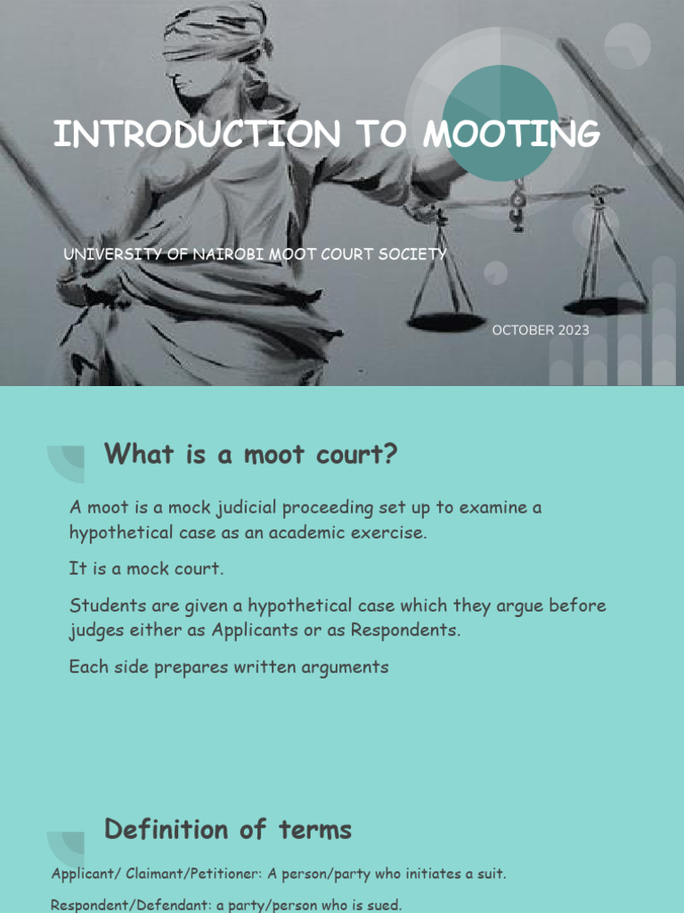 INTRODUCTION TO MOOTING | PDF | Jurisdiction | Mootness