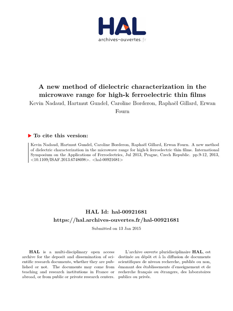 Dielectric Characterization of High-k Thin Films | PDF | Capacitor ...
