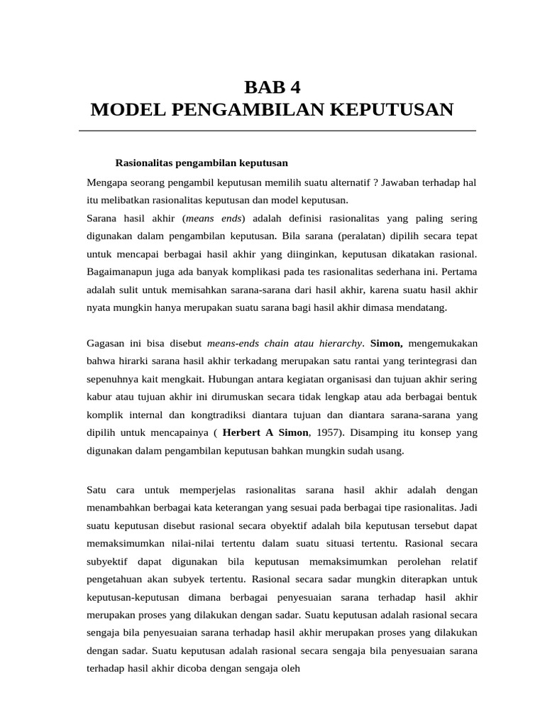 Model Pengambilan Keputusan | PDF