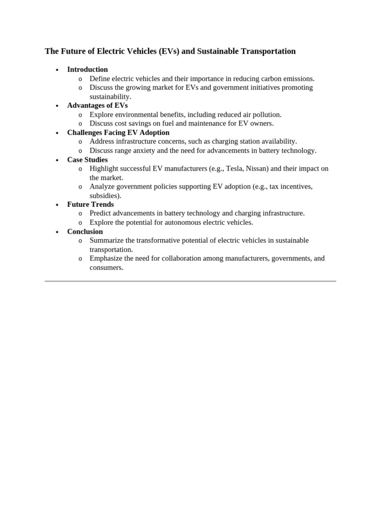 The Future of Electric Vehicles | PDF | Science & Mathematics ...