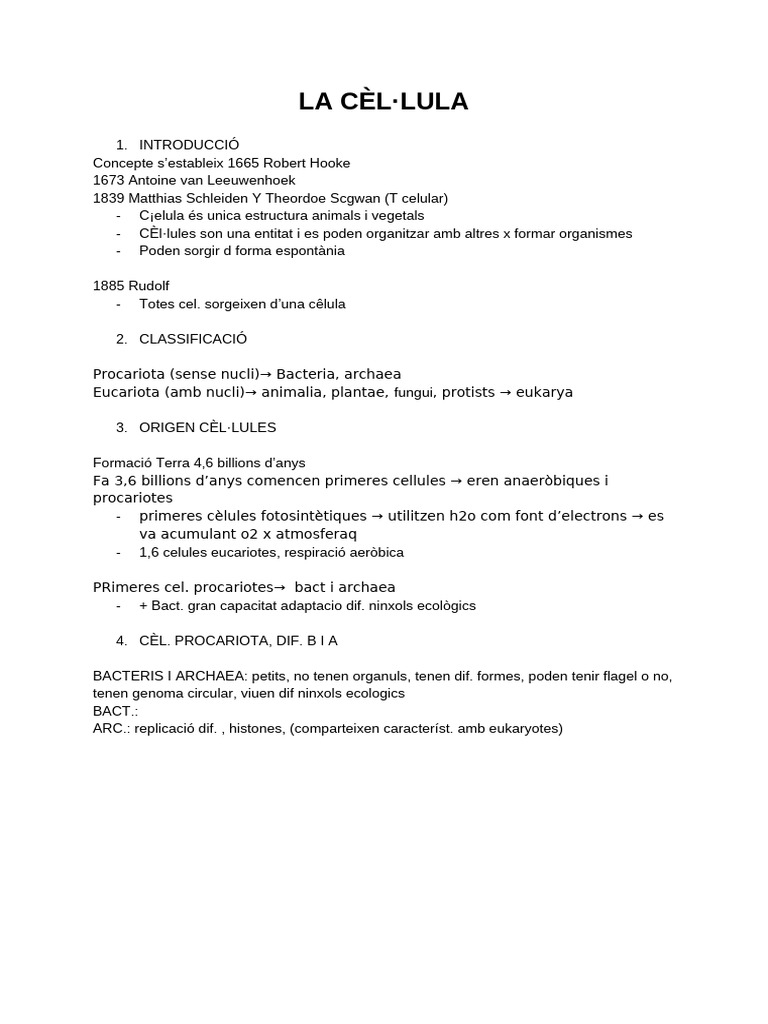 1. LA CÈL·LULA | PDF