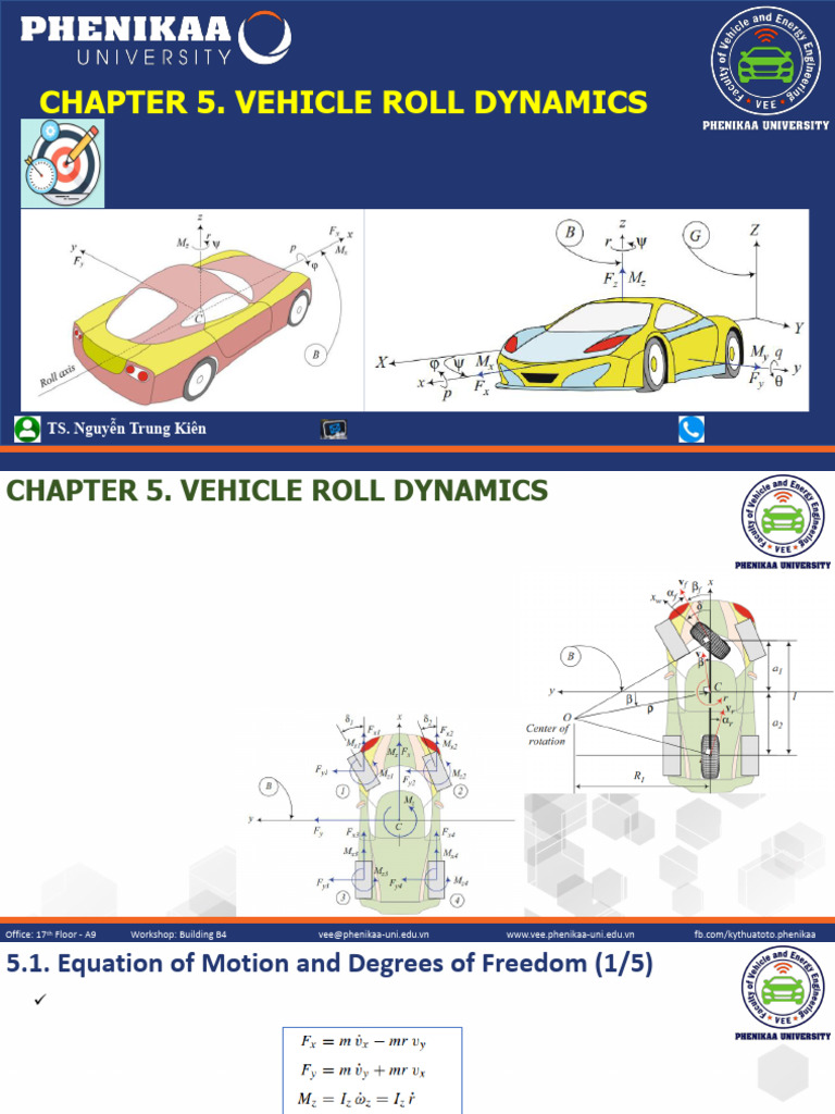 VEE703040 - Chapter 5 - Vehicle Roll Dynamics | PDF | Force | Classical Mechanics
