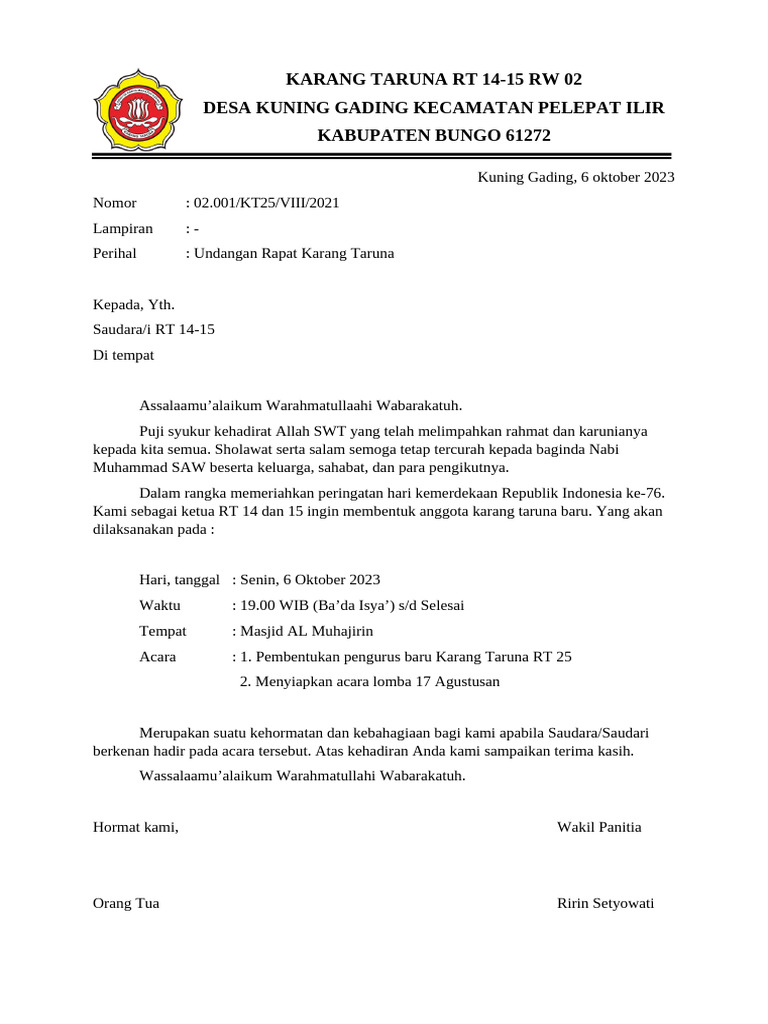 Tugas Kop Surat | PDF