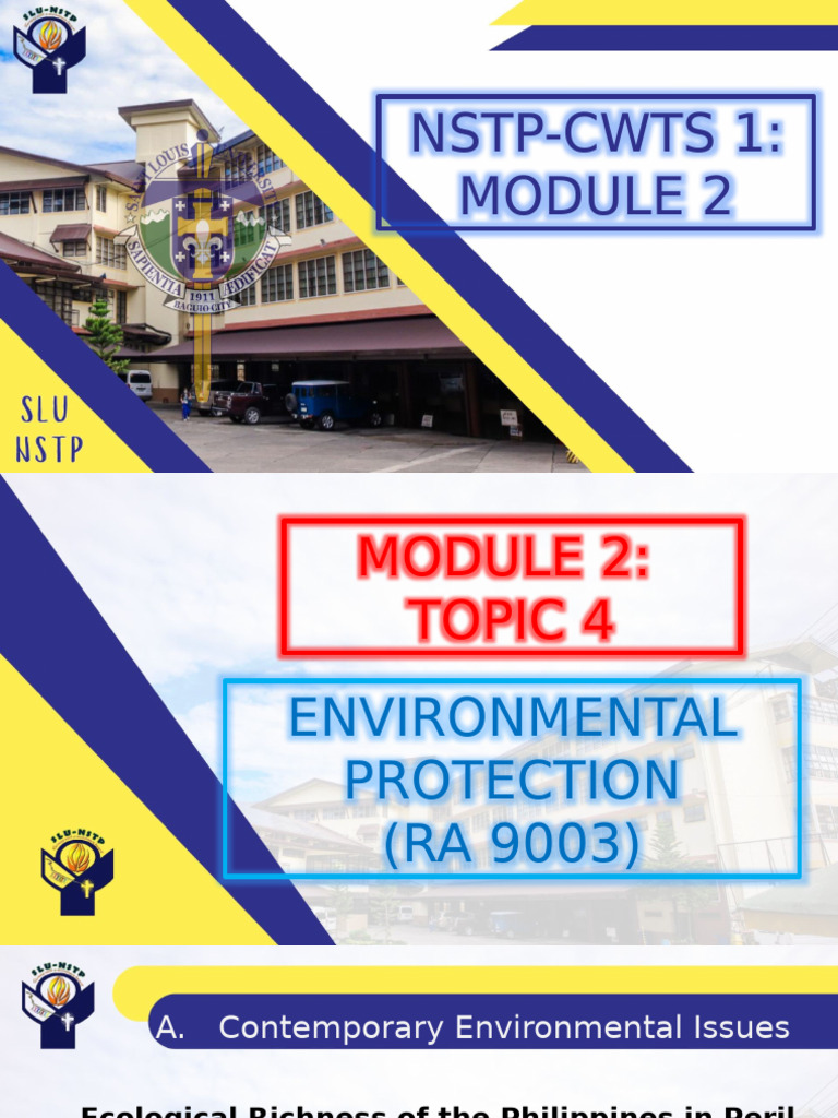 NSTP CWTS 1 - Module 2 - Topic 4 Environmental Protection | PDF | Waste ...