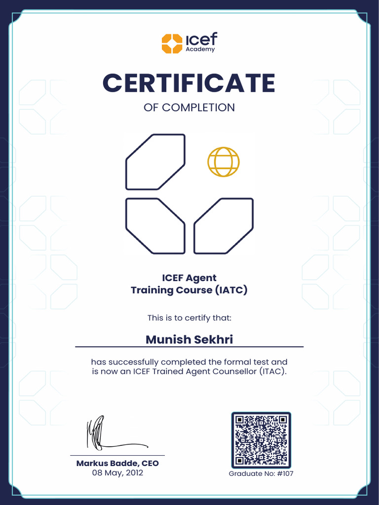 Icef ITAC Certificate | PDF | Business