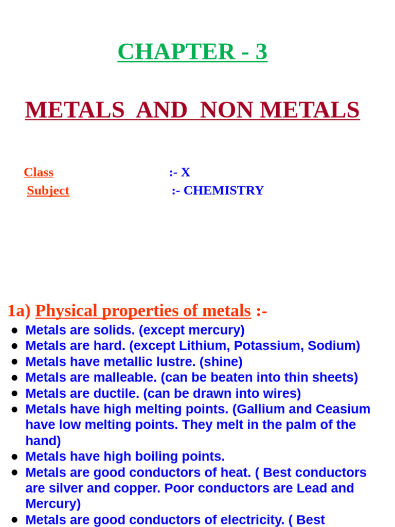 Metals and Non-Metals | PDF | Ion | Sodium