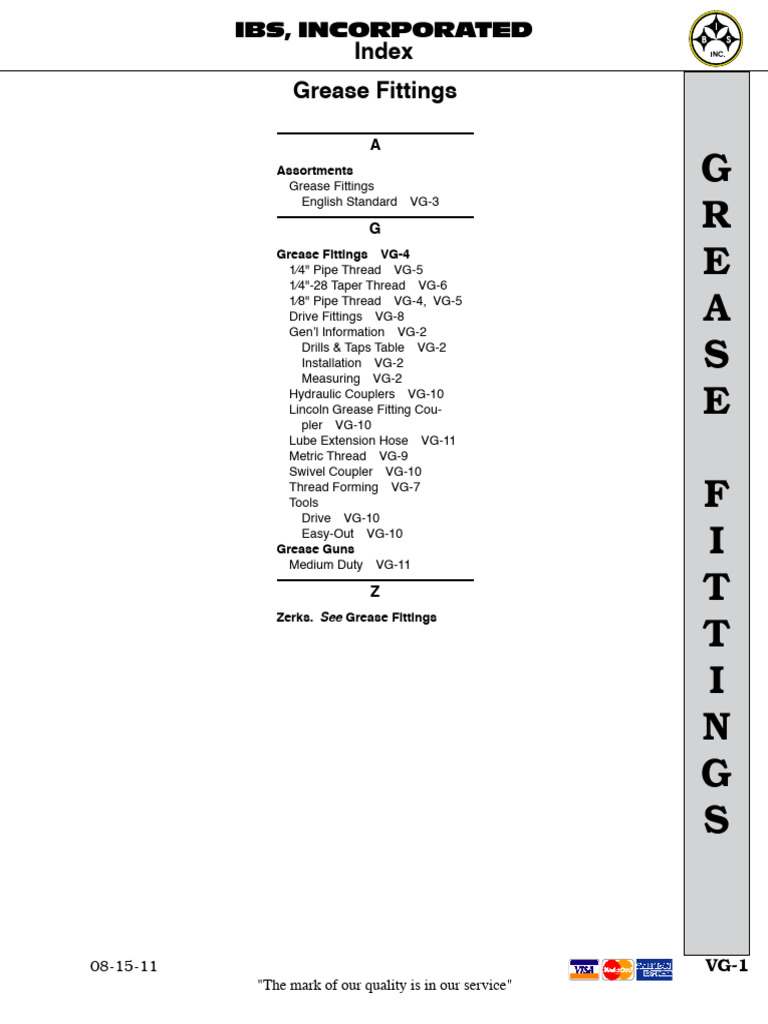 Grease Fittings and Tools Guide | PDF | Mechanical Engineering