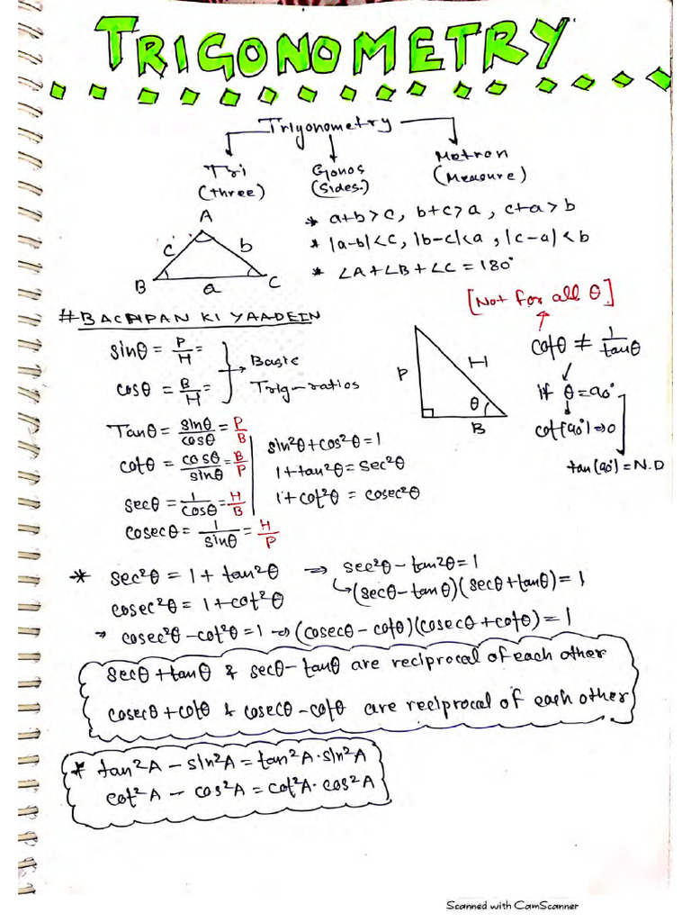 Trigonometry - Handwritten Notes - Arjuna JEE 2.0 2025 | PDF