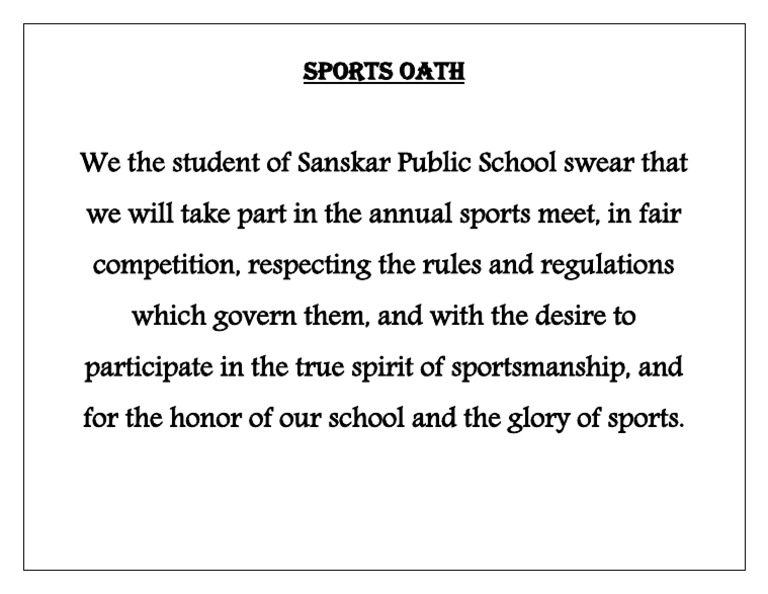 Sports Oath | PDF