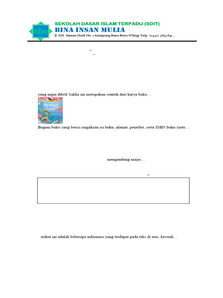 PDF Sumatif 2 Bindo Kls 5 | PDF | Kajian Bahasa Asing | Fiksi Umum