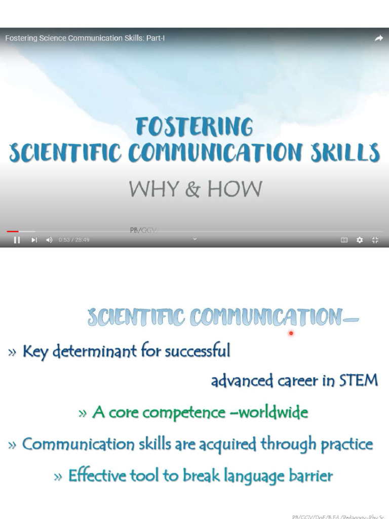 Fostering Science Communication Skills | PDF