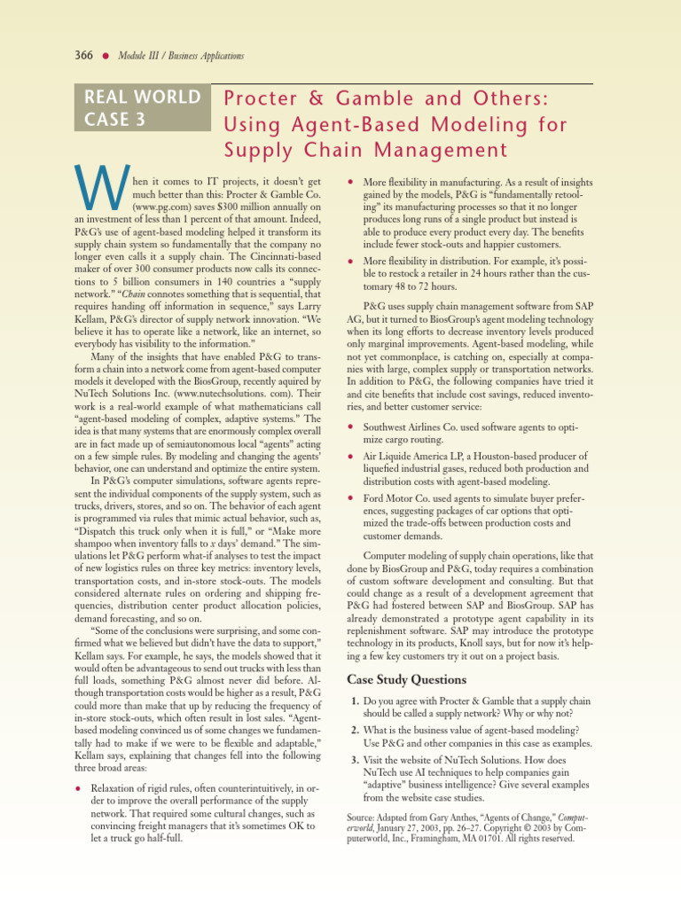 10rwc3 MIS Case Study | PDF | Procter & Gamble | Agent Based Model