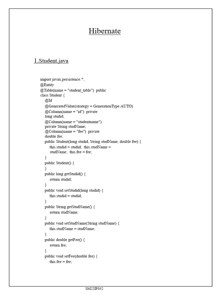 Assignment Hibernate | PDF | Computing | Sql Assignment Hibernate | PDF | Computing | Sql