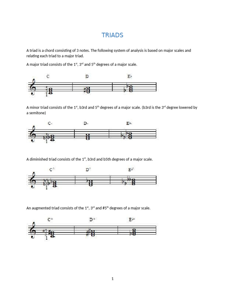 TRIADS - Lesson 1 | PDF