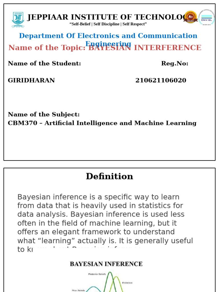 AIML Individual Presentation | PDF | Statistical Inference | Machine ...