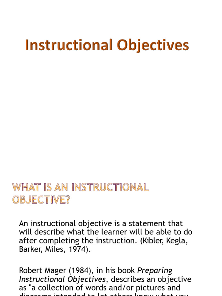 Understanding Instructional Objectives | PDF | Learning | Cognition