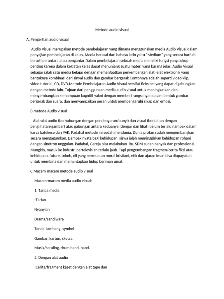 Metode Audio | PDF | Ilmu Sosial | Seni