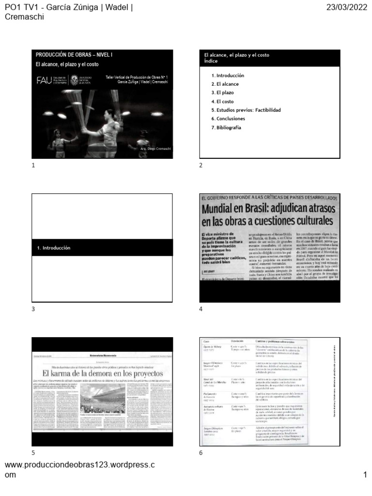 PO1 - El Alcance, El Plazo y El Costo - Clase 2022 - 03 - 23 | PDF | Presupuesto