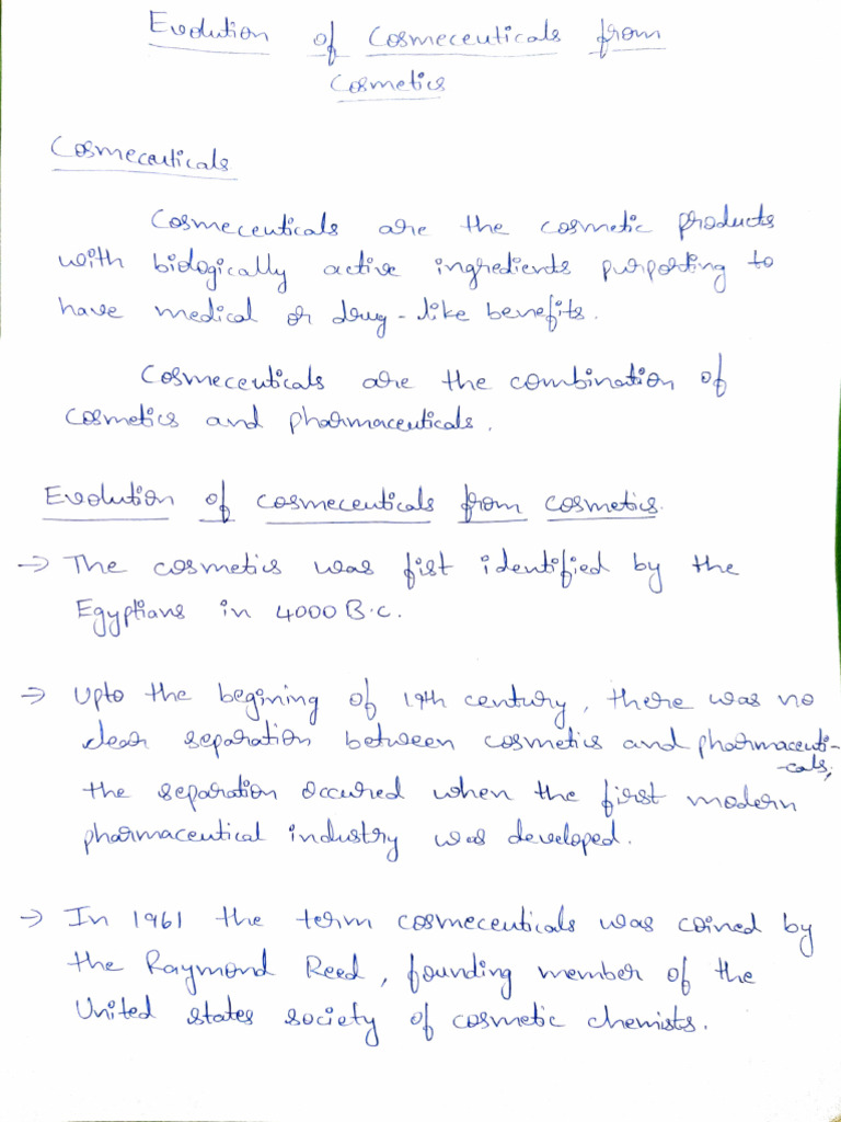 Evolution of cosmeceuticals from cosmetics | PDF