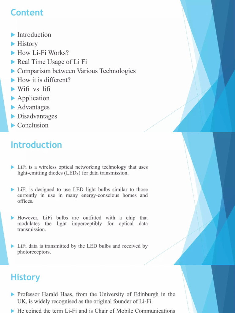 LI-FI Technology Presentation | PDF