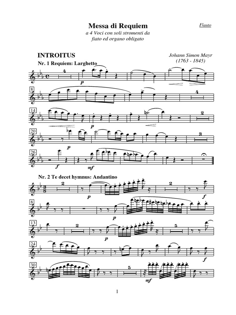 Mayr Requiem Flauto | PDF
