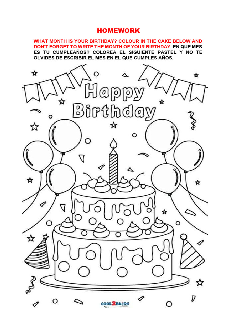 Actividad de Cumpleaños para Niños | PDF