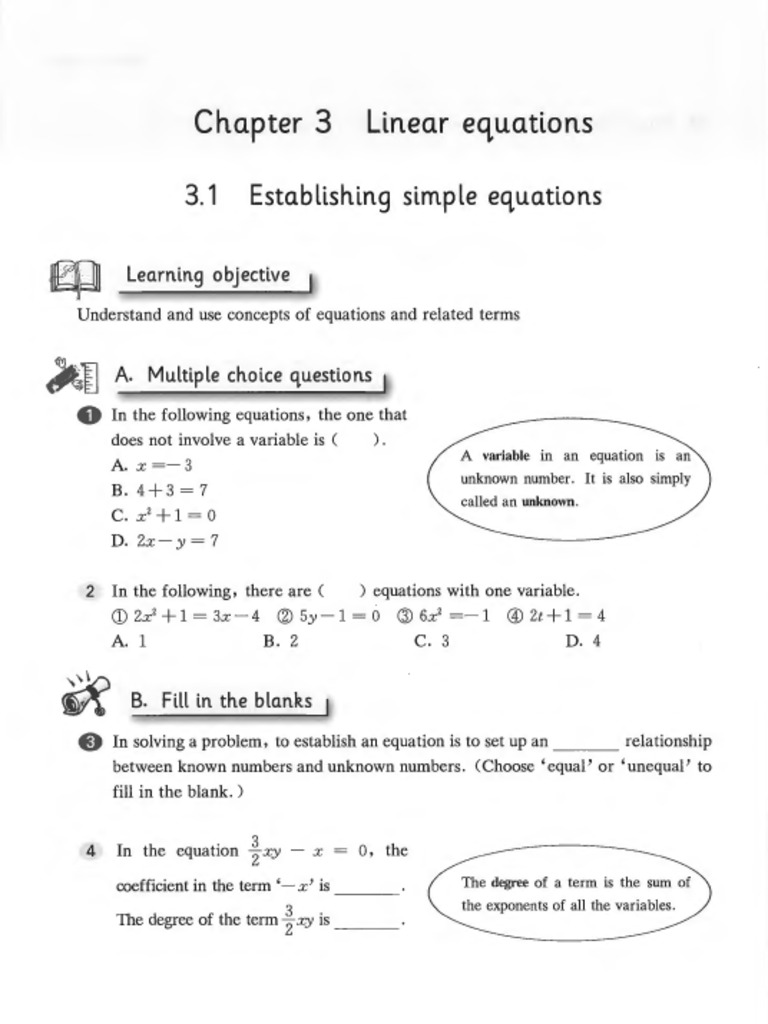 Chapter 3 - Linear Equations | PDF | Equations | Prices