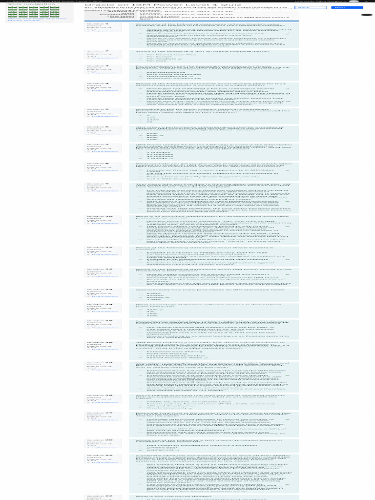 Oracle On IBM Power Level 1 Quiz | PDF