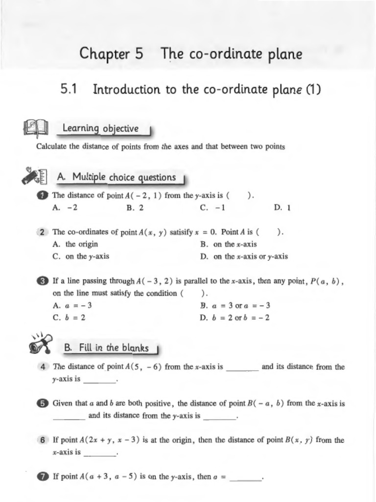 Chapter 5 - The Co-Ordinate Plane | PDF | Cartesian Coordinate System ...