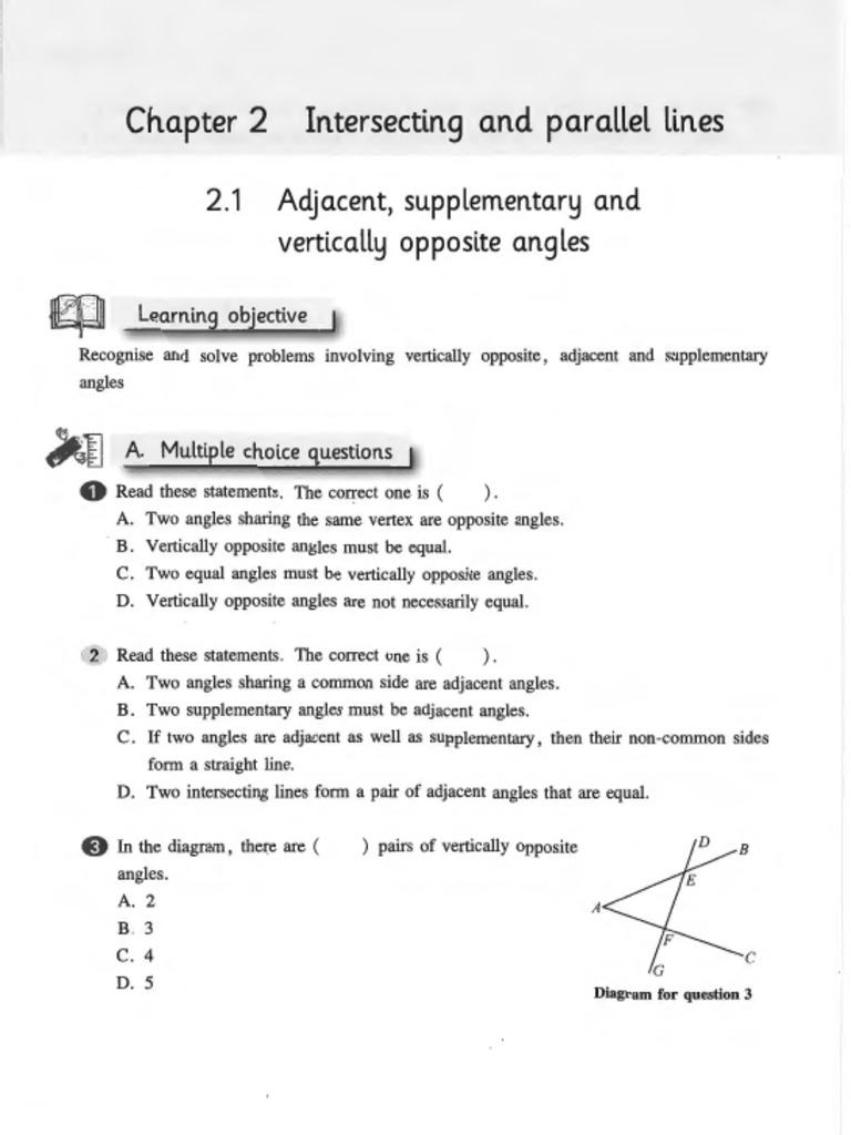 Chapter 2 - Intersecting and Parallel Lines | PDF | Perpendicular | Line (Geometry)