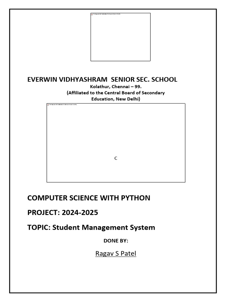 Xii Cs Project Frontpages | PDF | Python (Programming Language ...
