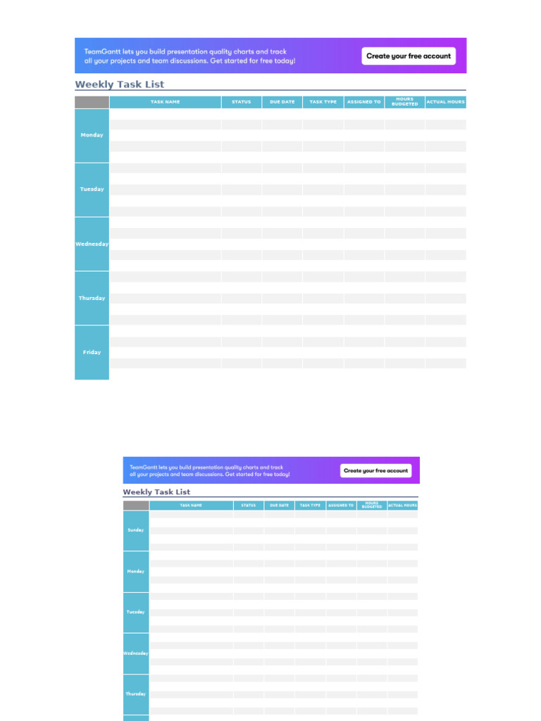 Weekly Task Management Overview | PDF