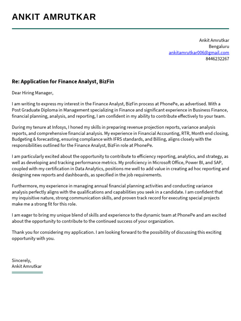 Cover Letter | PDF