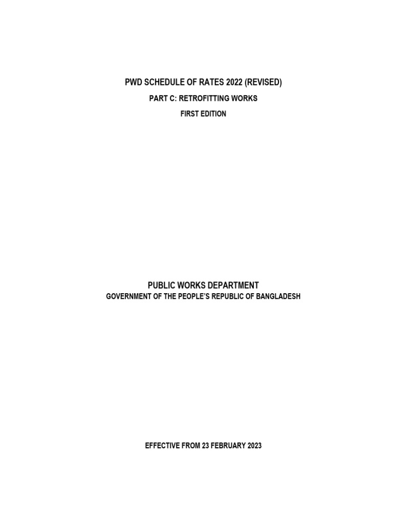PWD Sor Retrofitting Rivised | PDF | Sheet Metal | Concrete