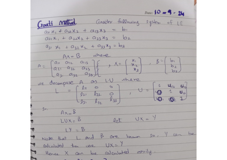 Crout Method | PDF