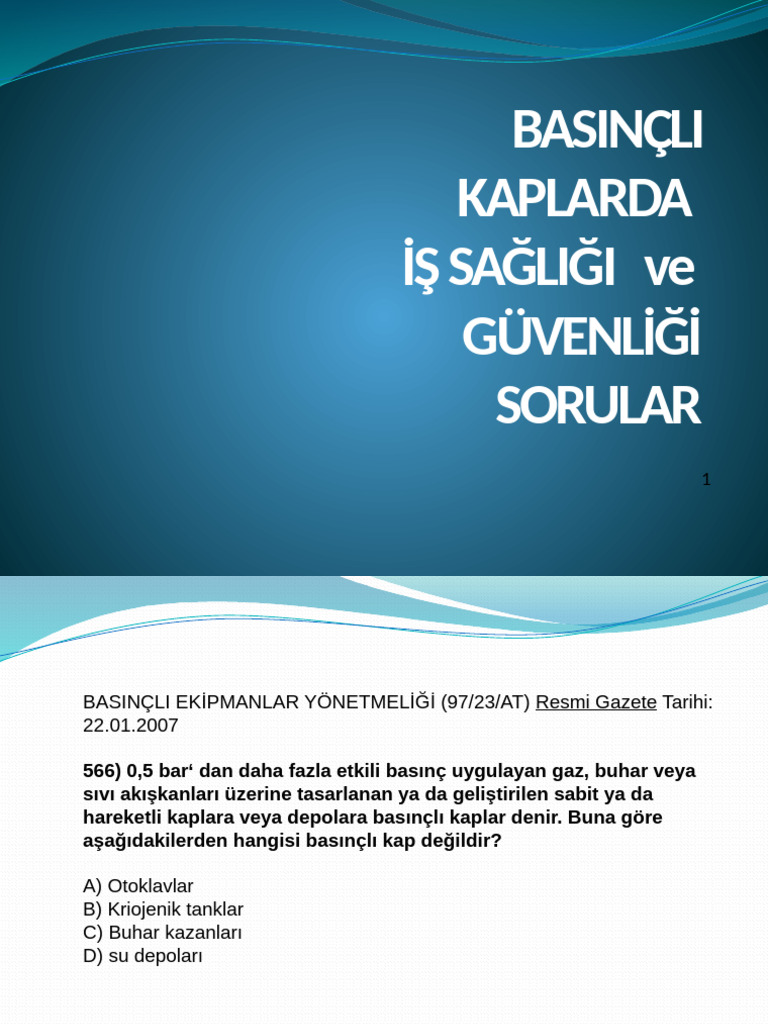 Basınçlı Kaplar Sorular 1 | PDF