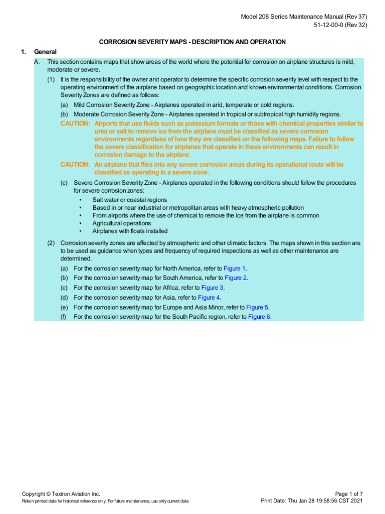 51-12-00-0 - Corrosion Severity Maps - Description and Operation | PDF ...