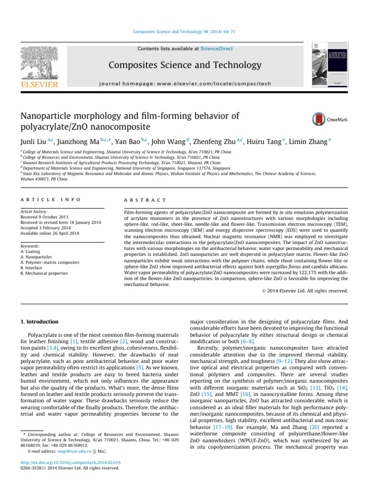 Nanoparticle Morphology and Film Forming | PDF | Nanocomposite ...