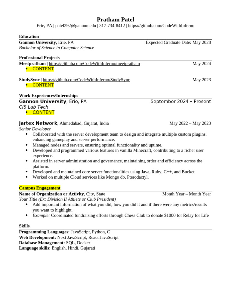 Pratham Patel Resume 9.6.24 | PDF