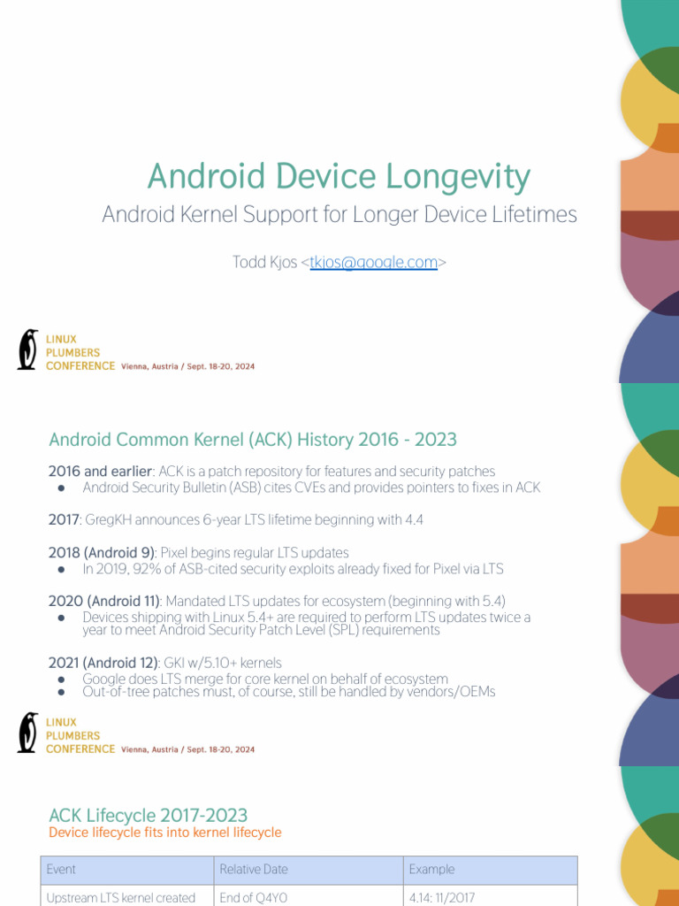 LPC 2024 - Android Device Longevity | PDF | Android (Operating System) | Embedded Linux ...