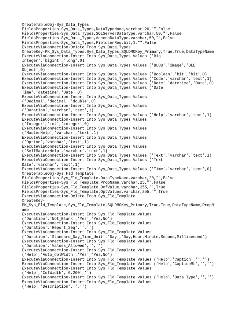 ScriptSysTables | PDF | Integer (Computer Science) | Computer Engineering