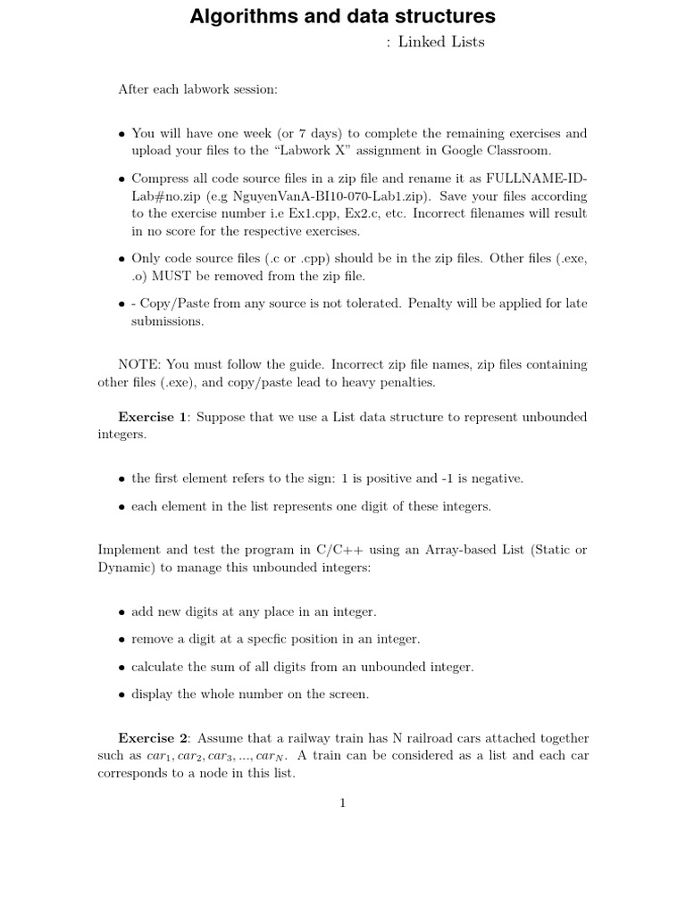 TT2 - Linked Lists | PDF