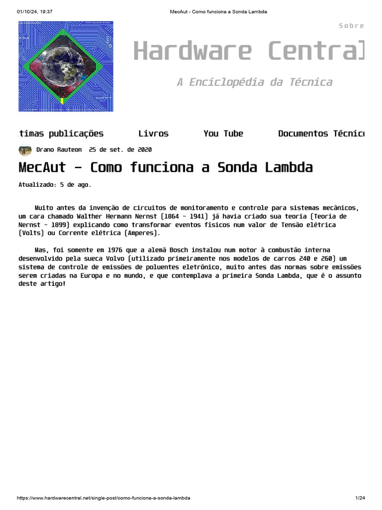 MecAut - Como Funciona A Sonda Lambda | PDF | Combustão | Motores