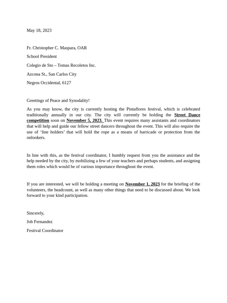 Request for Festival Volunteer Support | PDF