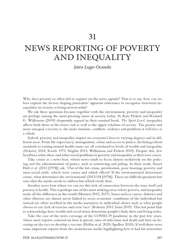 Media Coverage of Poverty Issues | PDF | Economic Inequality ...